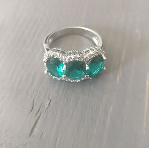 Jewelry | Blue Green 3 Stone Ring | Poshmark